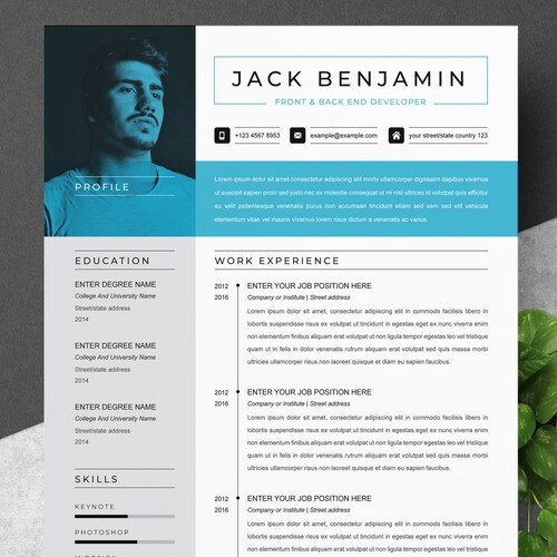Editable Digital CV Template - Etsy