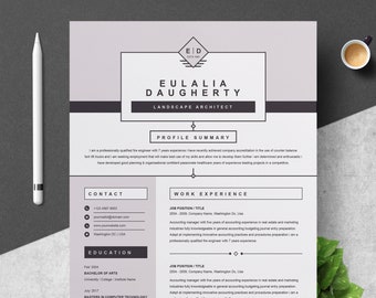 Modern Resume Template for Word Apple Pages - Etsy