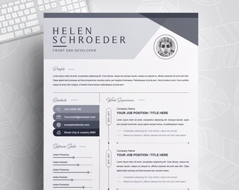 Creative Professional Resume / CV MS Word Apple Pages Design | Etsy