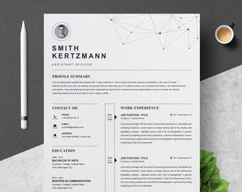 Clean CV Resume Design Template MS Word Editable Instant | Etsy