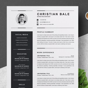 Clean Resume / CV Template With MS Word Cover Letter - Etsy