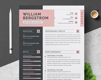 Clean Resume / CV Template With MS Word Cover Letter - Etsy