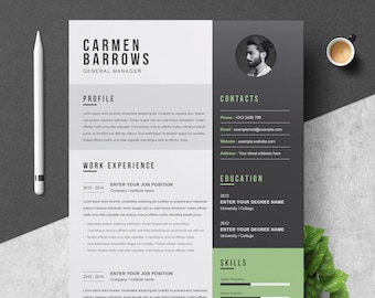 Teacher Resume Template CV Template MS Word Professional Resume Design ...