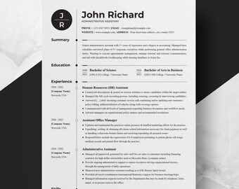 Professional Resume Template Modern and Editable CV Design for Job ...