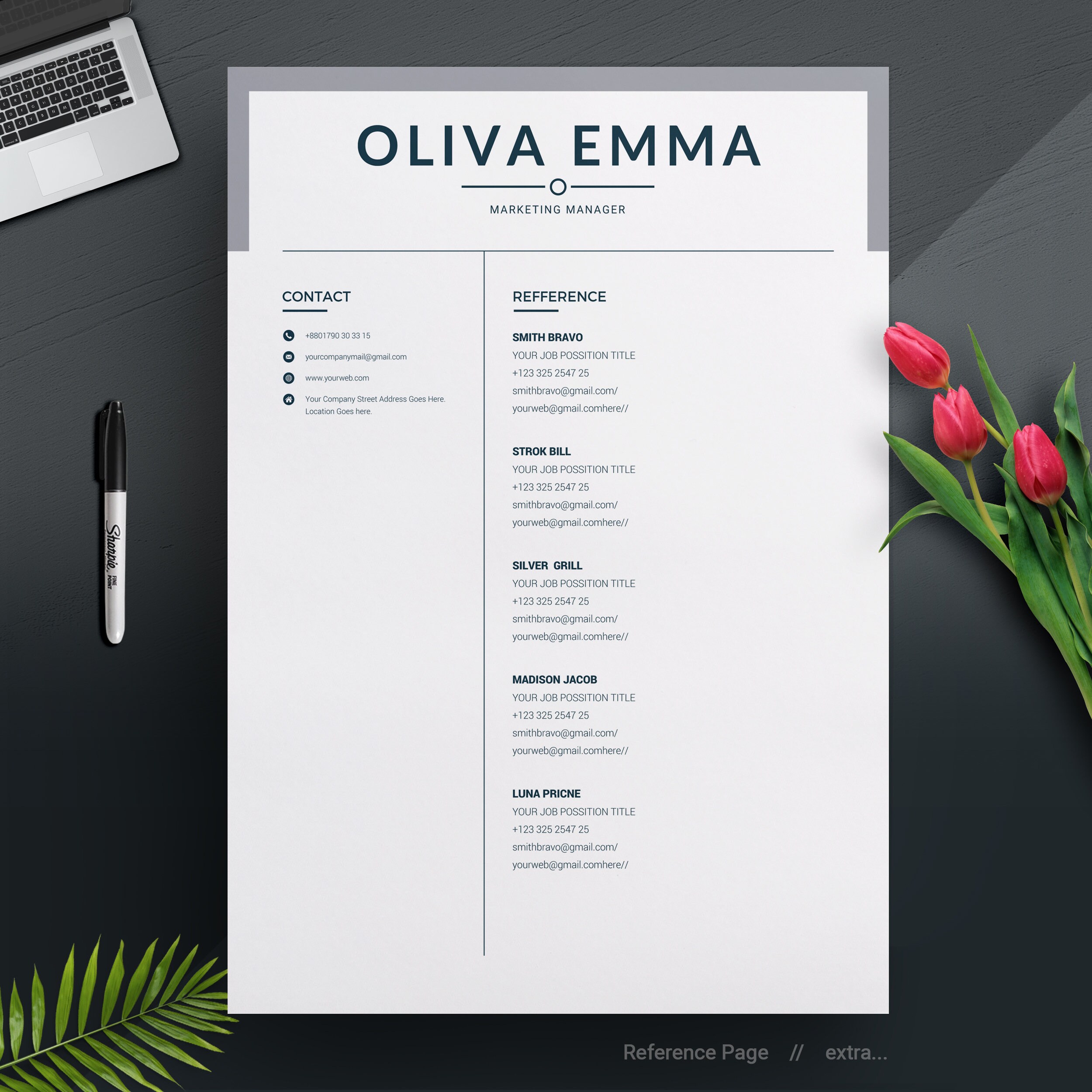 Professional Resume Template / 3 Page CV Template Design - Etsy
