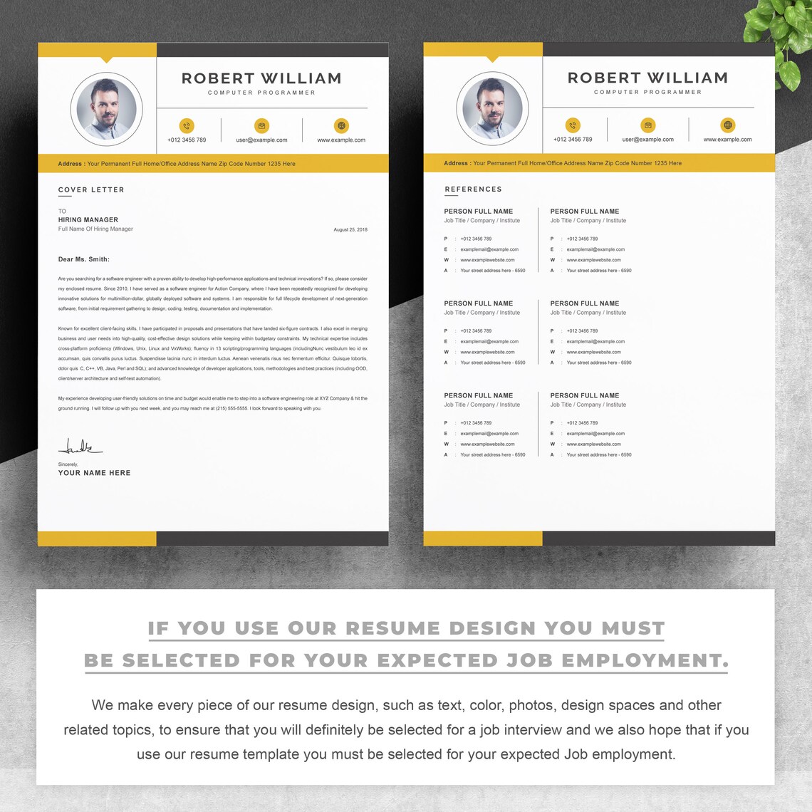 Professional Simple Resume Template Word Clean Resume - Etsy