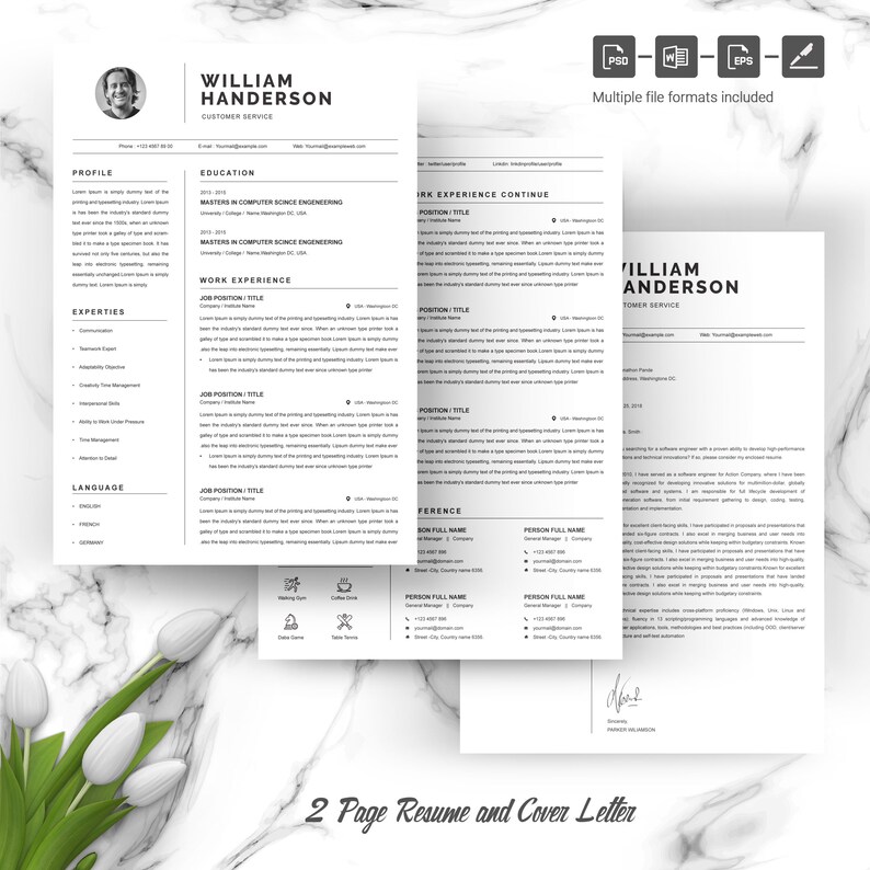 Clean and Simple Resume Template Word Clean Resume Template Apple Pages ...