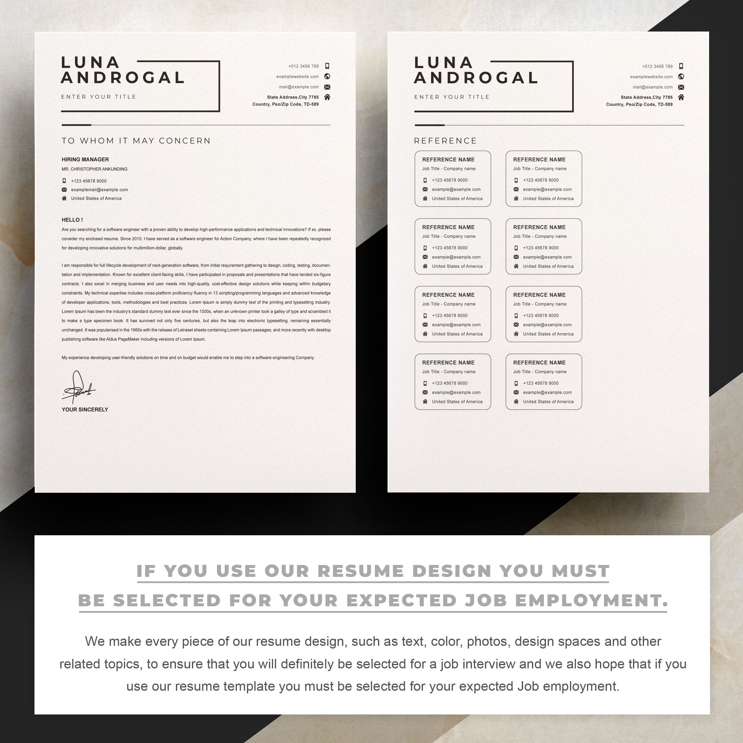 Minimalist Resume Template Word Professional Resume Cv Template ...