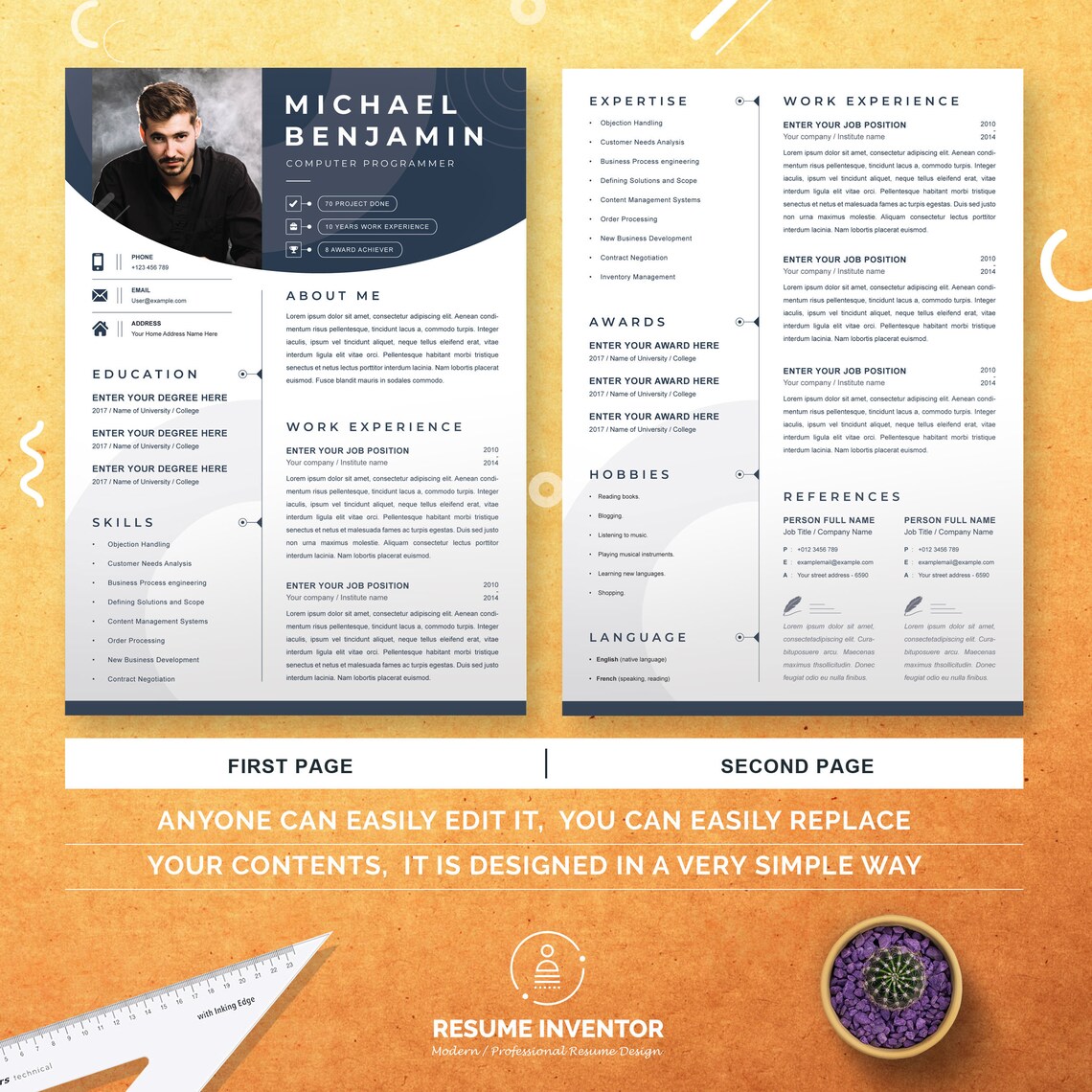 Creative Resume Modern Resume Template Cover Letter, Word, Mac,a4, CV ...