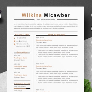 Simple Resume Template, Minimalist CV Design, Clean Resume, One Page ...