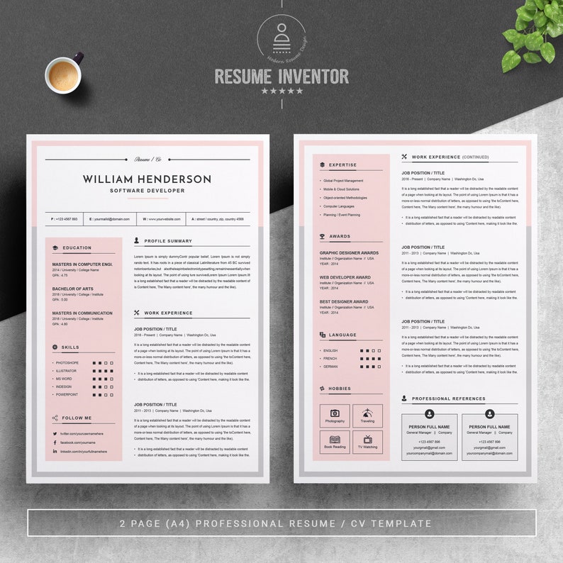 Modern Resume - Etsy