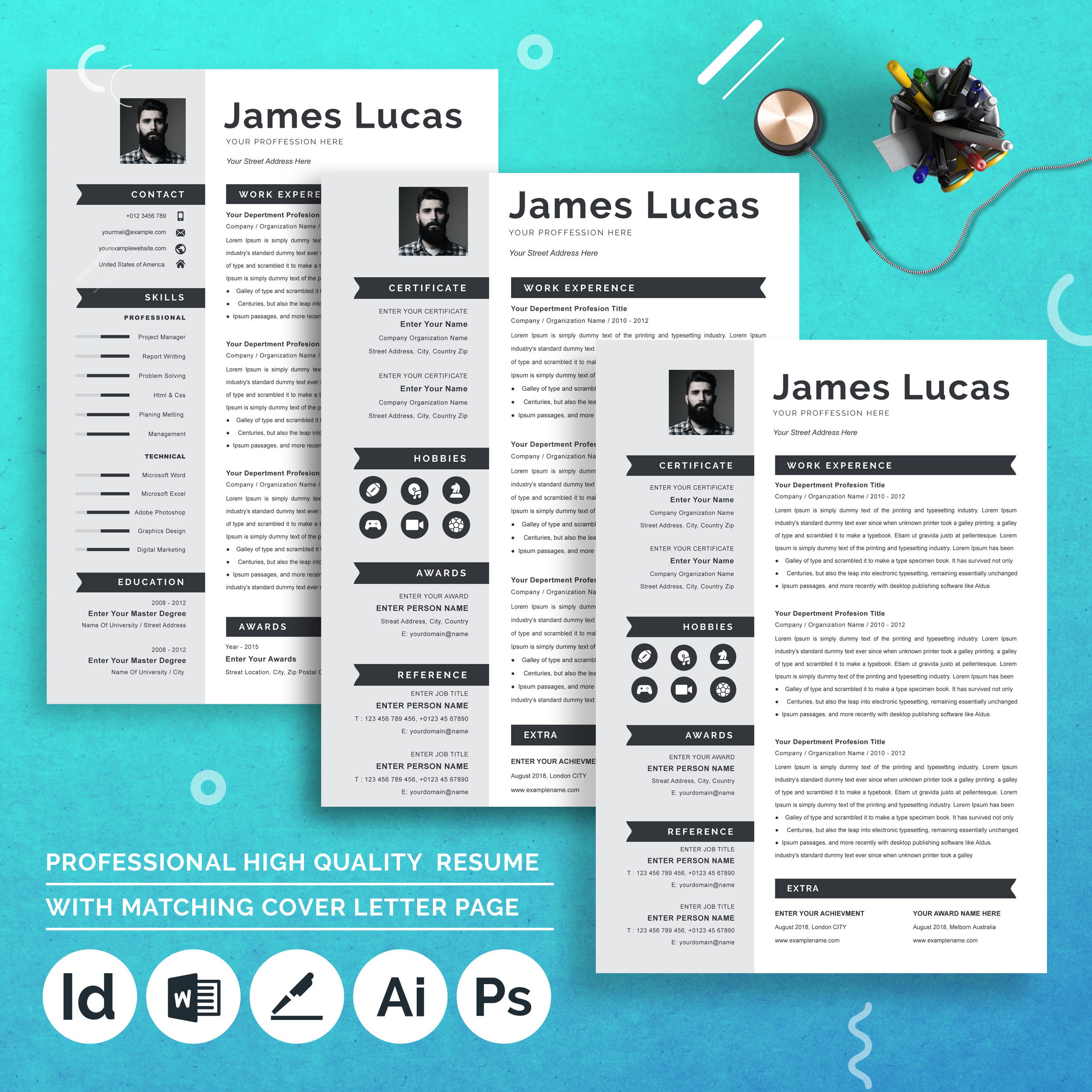 CV Template Professional Clean Resume Template Instant Download New CV ...