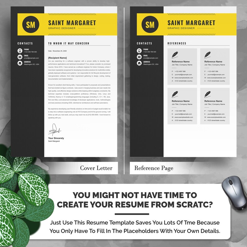 Resume for Graphic Designer, Modern Resume for Indesign, Microsoft Word ...