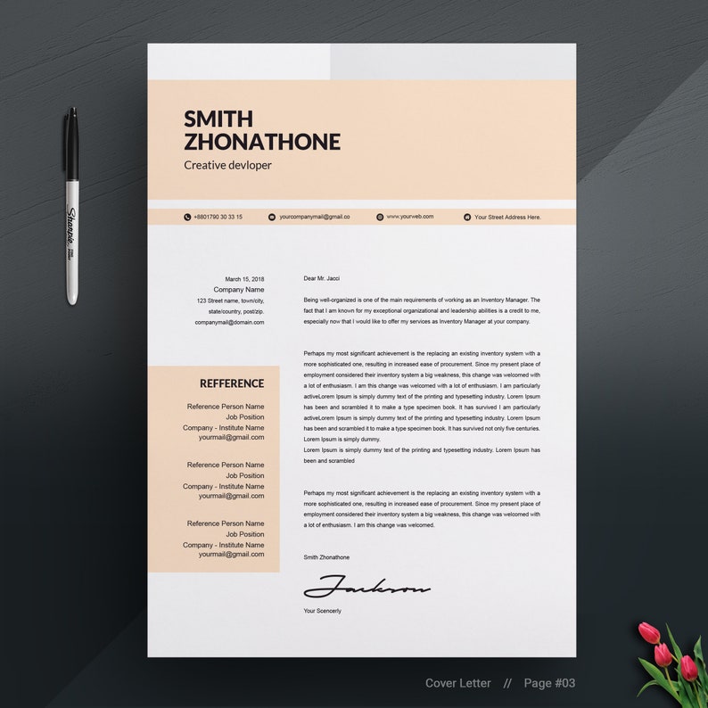 Resume CV Design Template MS Word Resume Professional and Creative ...