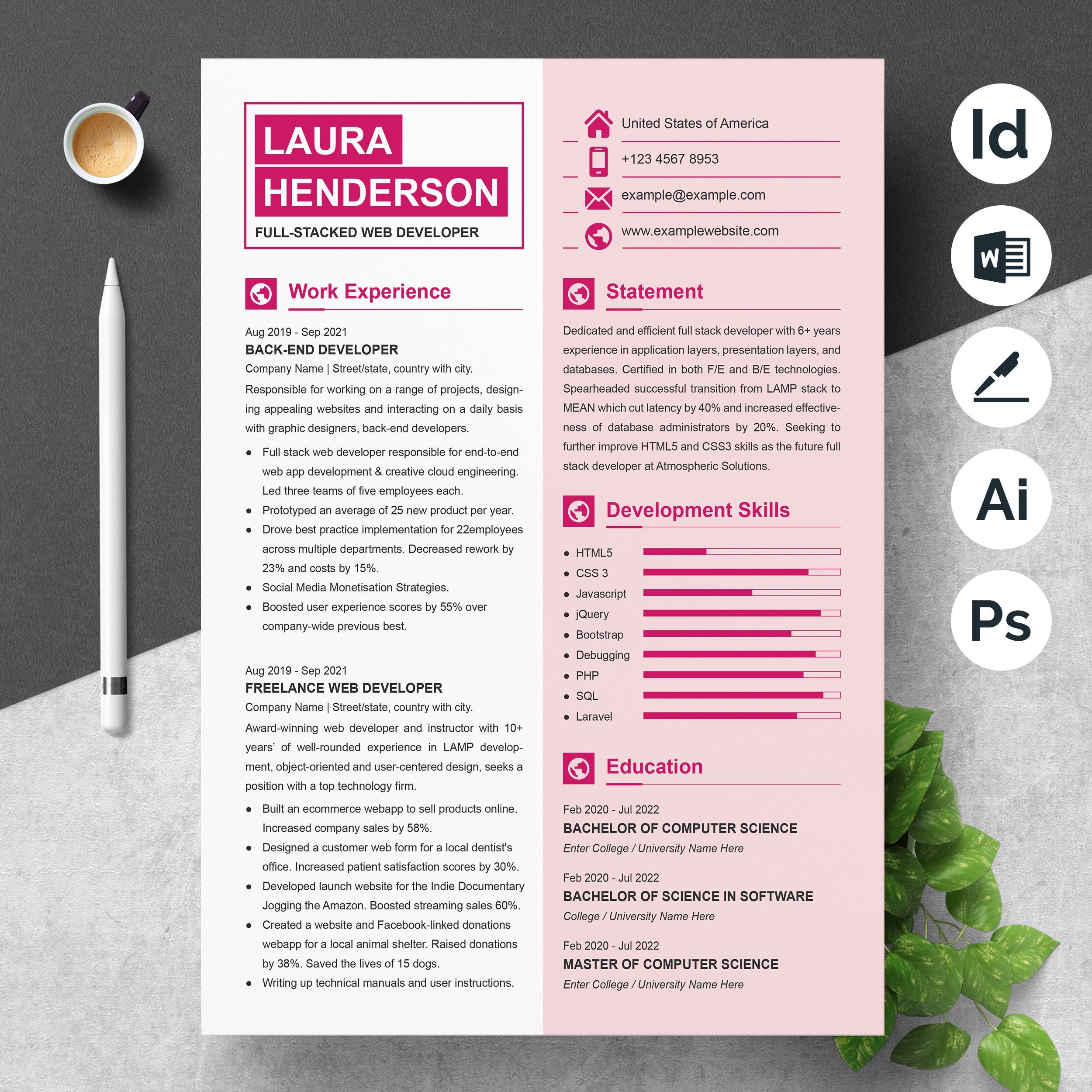 Job Application Example With Sample Cover Letter Resume Template Design ...