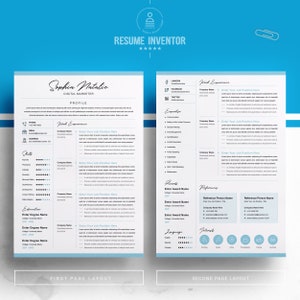2020 Modern Resume Template, CV, CV Template, Professional & Simple ...