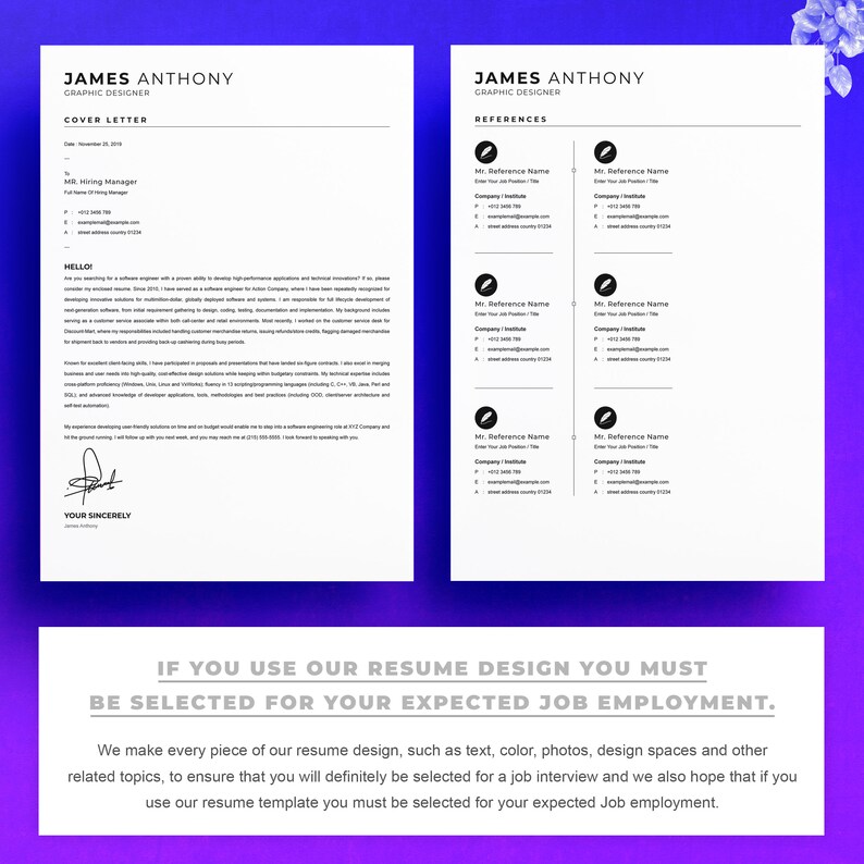 CV Resume Template With Photo Paper Stationery CV Template - Etsy