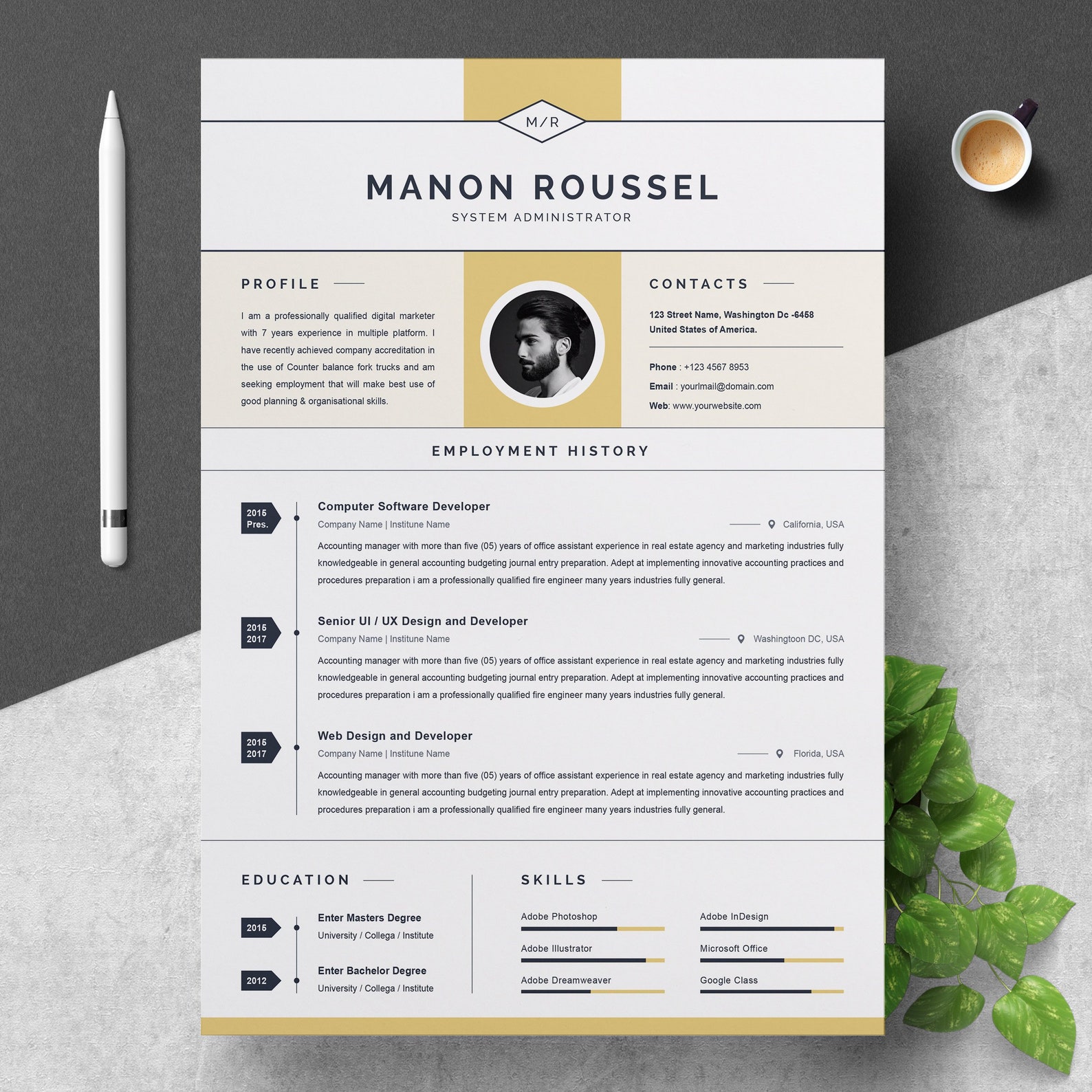 Resume Template - Etsy