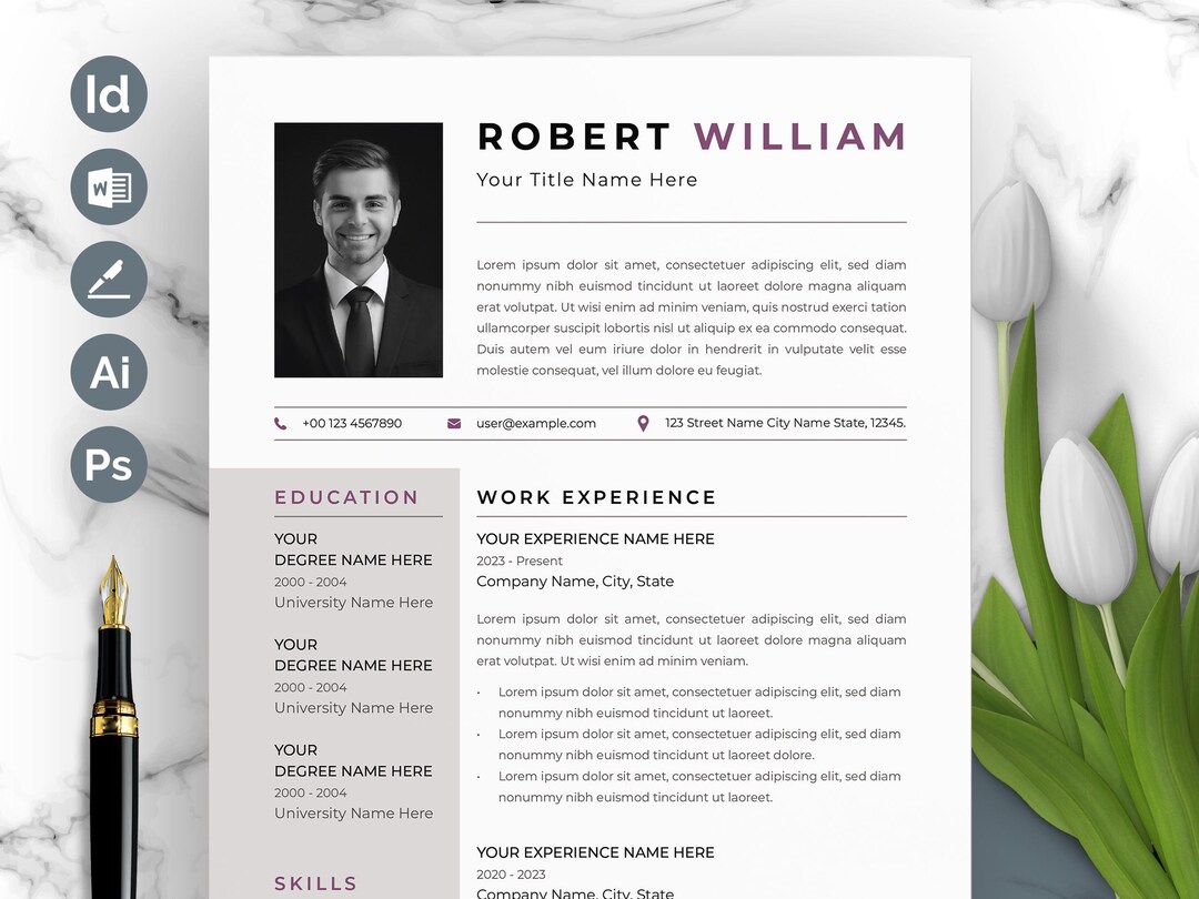 Creative CV Design, Unique Resume Template, Modern Layout, Editable in ...