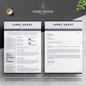 One Page Creative Resume Template With Cover Letter - Etsy