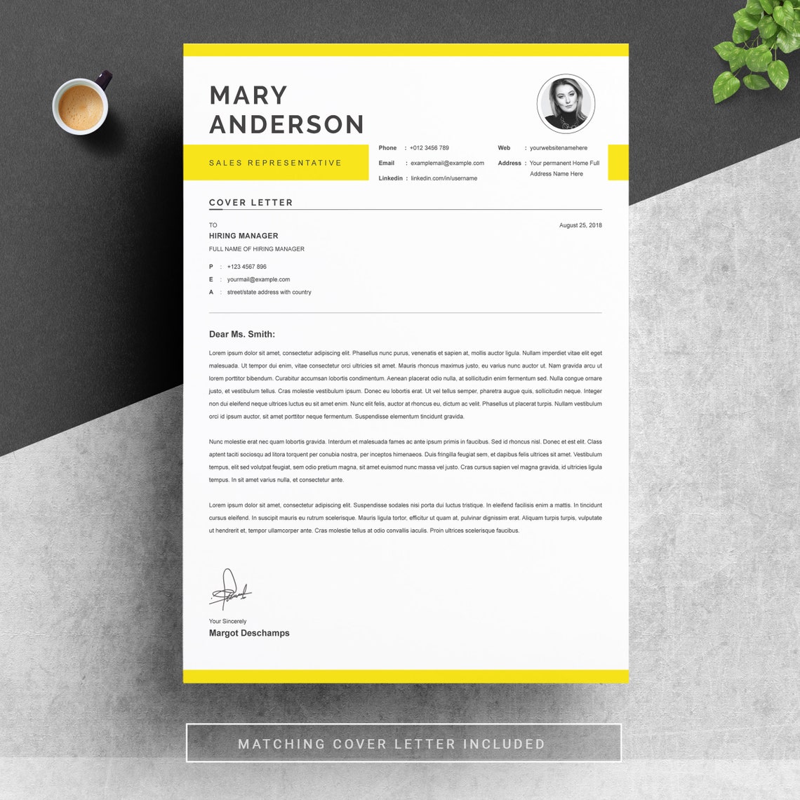 Creative Resume Modern Resume Template Cover Letter, Word, Mac,a4, CV ...