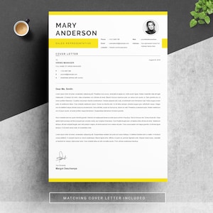 Creative Resume | Modern Resume Template | Cover Letter, Word, Mac,a4 ...