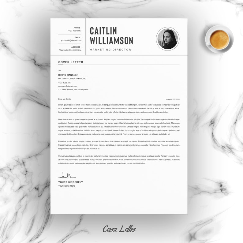 Professional Resume Template Word Clean Resume Template - Etsy