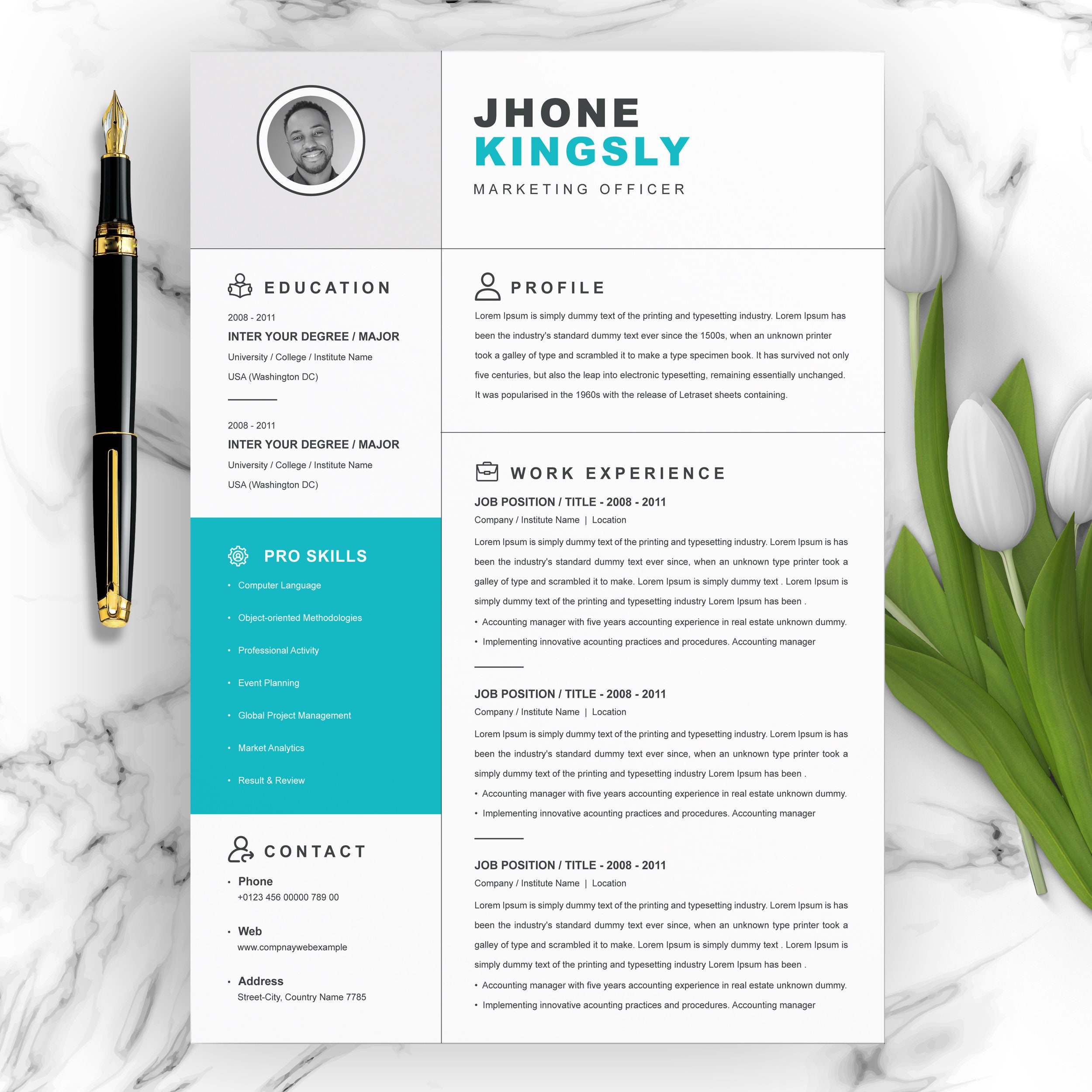 Creative & Professional Resume Template for Word CV For Job | Etsy