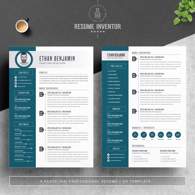 Creative & Modern Resume / CV Template for Word AND Pages ...