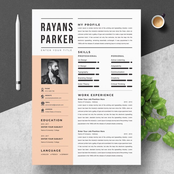Pink Creative Resume Template New CV Format Job CV - Etsy