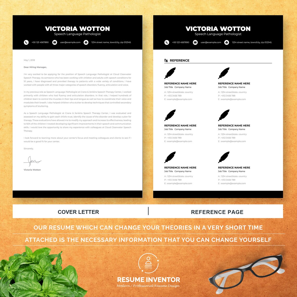 Elegant Resume CV Template, Stylish Curriculum Vitae Design, Modern ...