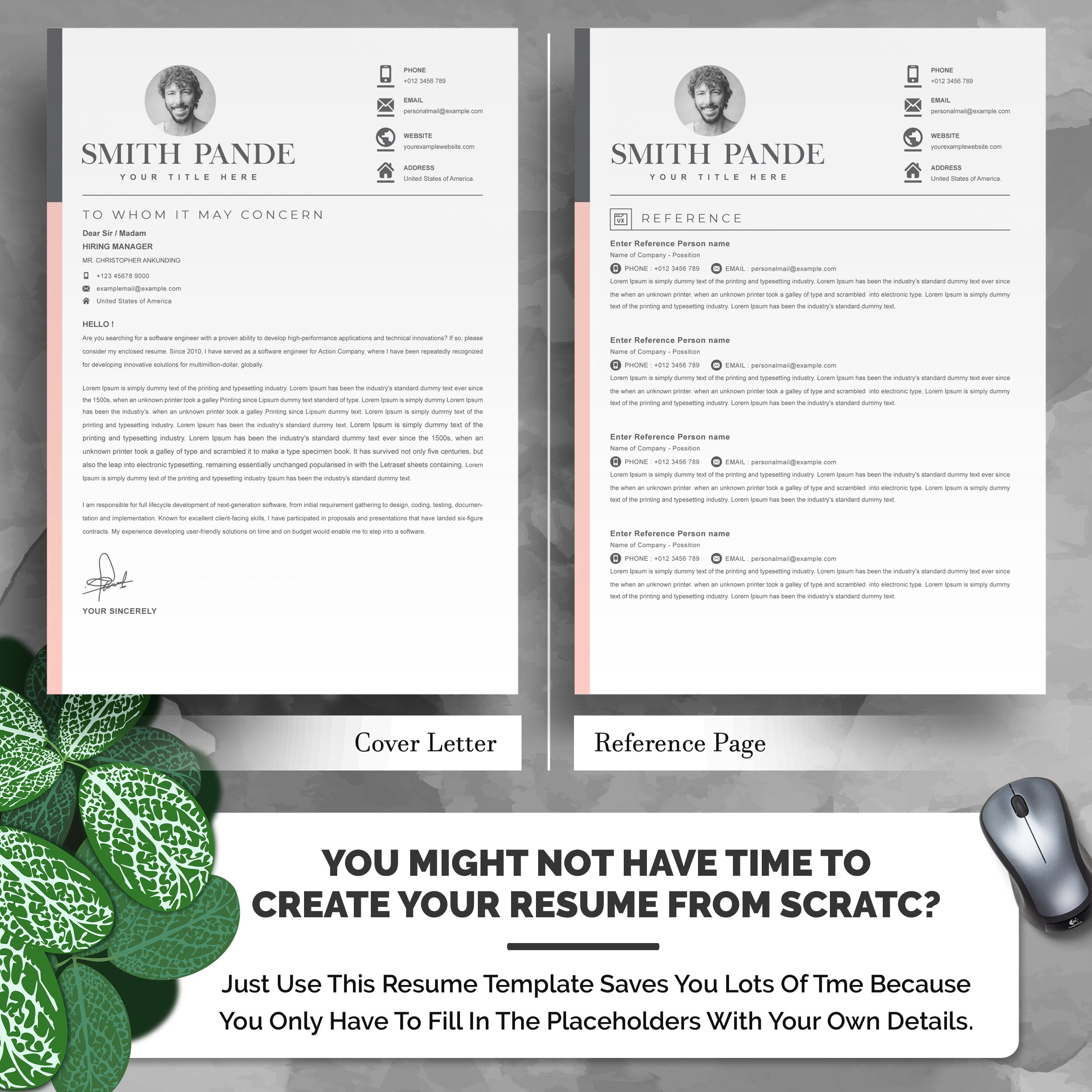 Clean and Modern Resume Template for Pages and Word 1, 2, 3 Page ...