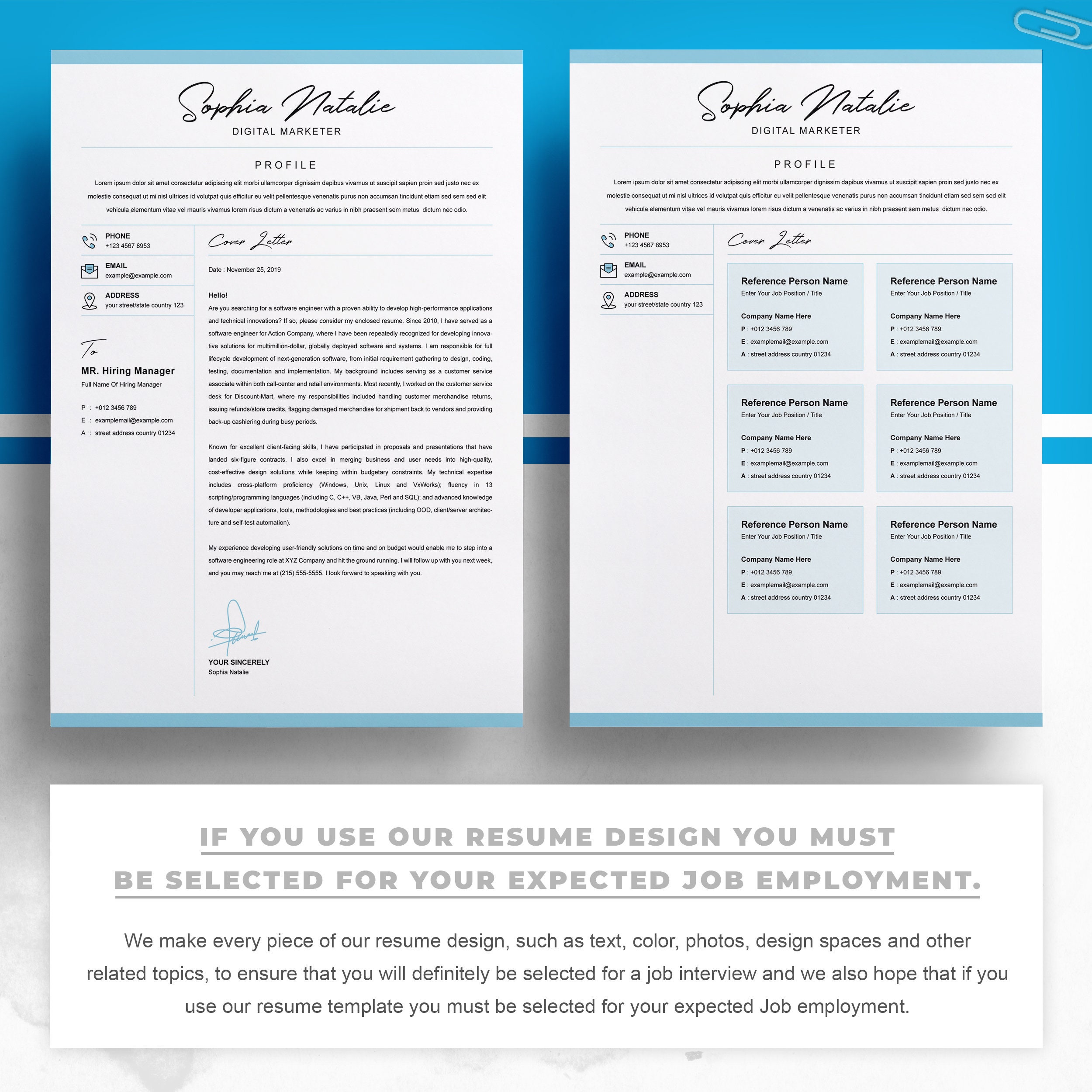 2020 Modern Resume Template CV CV Template Professional & - Etsy