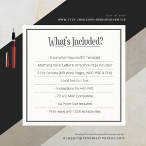 Customizable Cover Letter, Matching Resume Set, Job Application Package ...