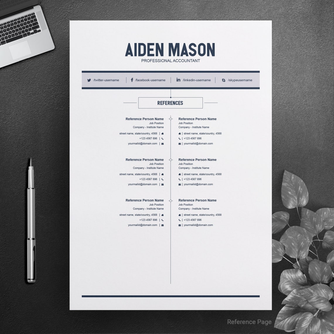 CV, Resume Template Word, 2 Page Resume Template, Modern Resume ...