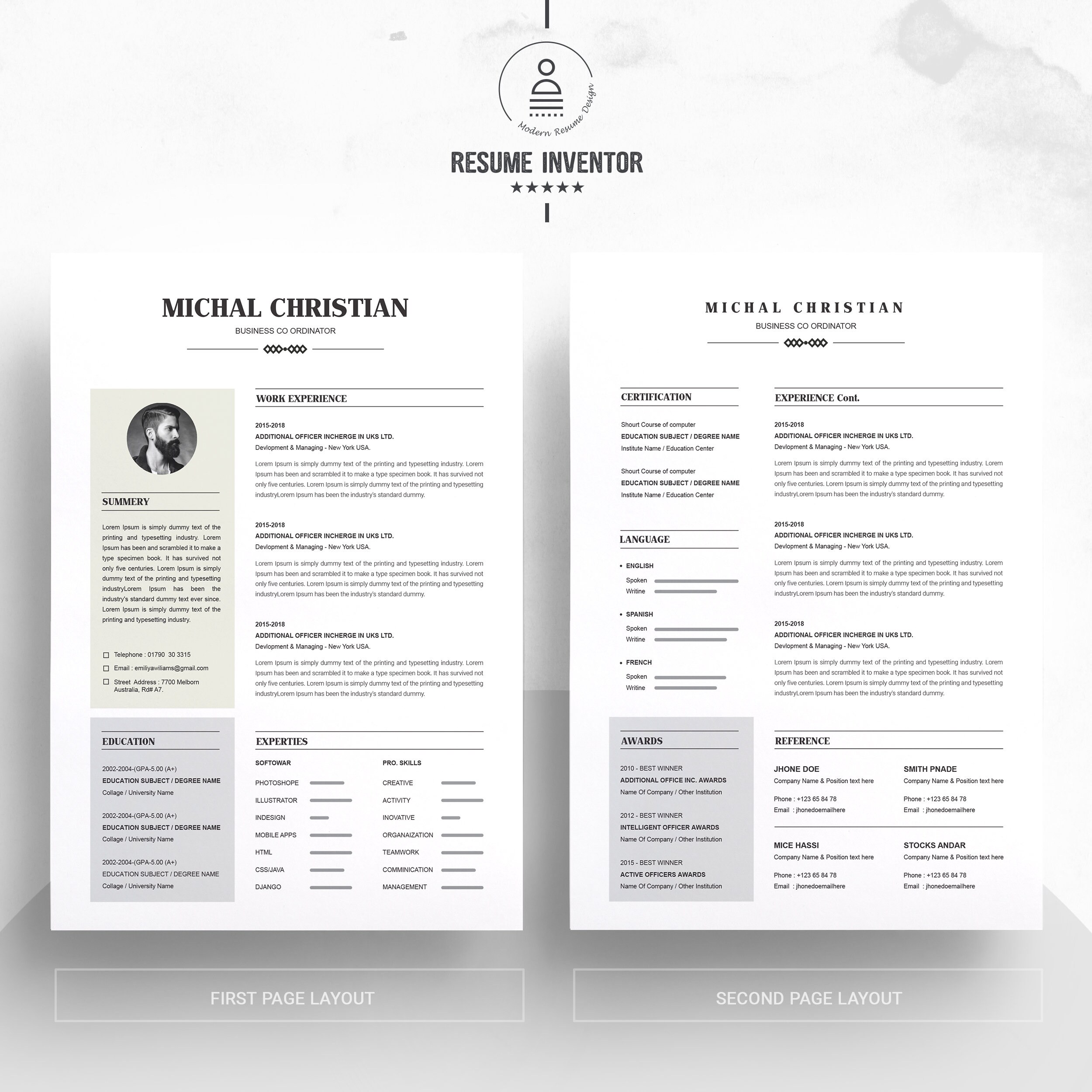 Professional Clean Resume / CV Design Template MS Word Apple Pages - Etsy