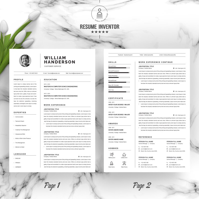 Clean and Simple Resume Template Word Clean Resume Template Apple Pages ...