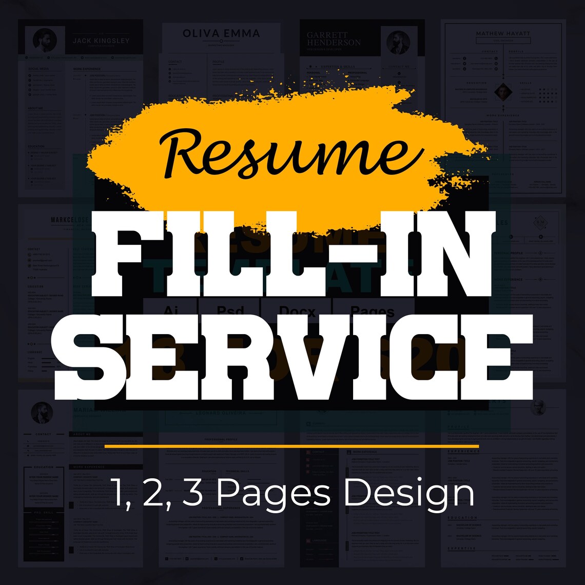 Resume Template Fill-in With Customization, Resume/cv Editing, Template ...
