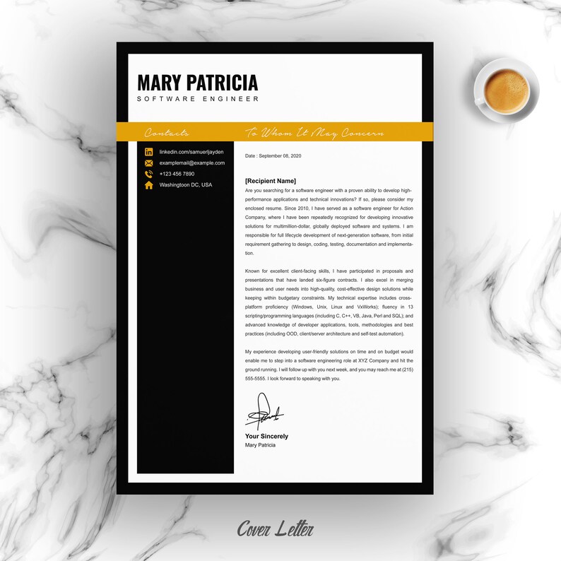 Software Engineer Bold Resume Template Format word, Apple Pages ...