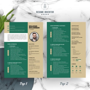 Elegant Resume CV Template, Editable CV Design, Job Application ...