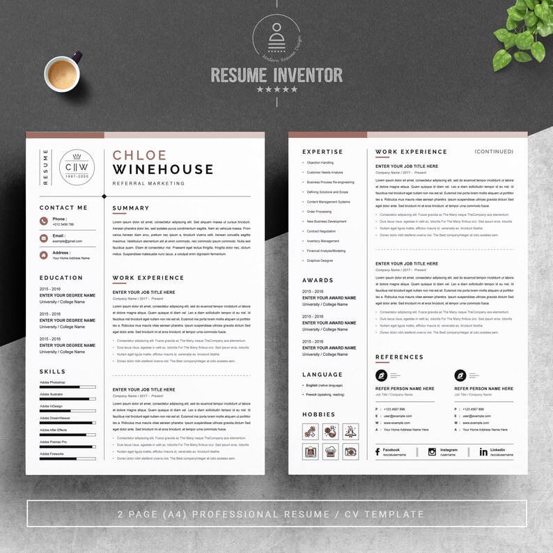 Creative Resume Modern Resume Template Cover Letter, Word, Mac,a4, CV ...