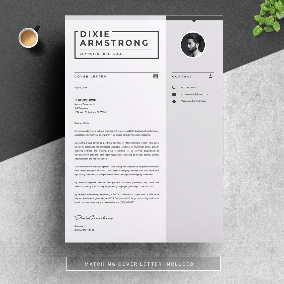 Clean Resume Template Simple Black and White Professional Resume ...