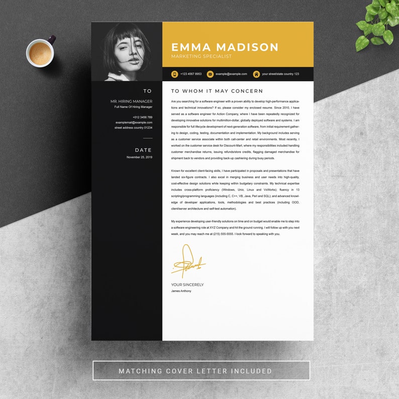 Modern Resume/cv Template for Word Apple Pages Resume/cv Template With ...