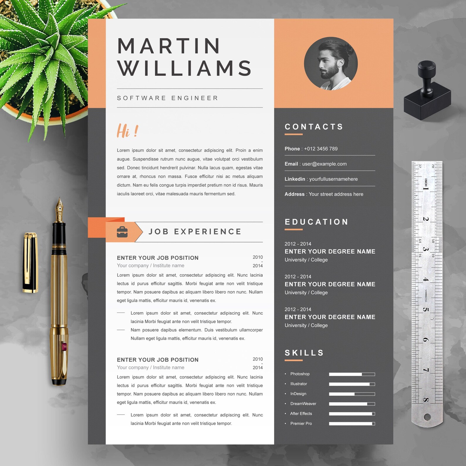 Creative Resume Modern Resume Template Cover Letter, Word, Mac,a4, CV ...