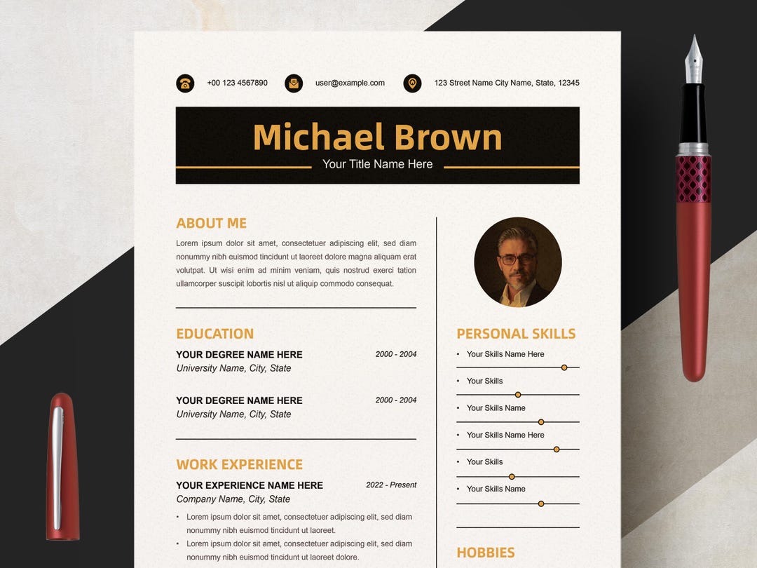 Classic and Professional Resume Template Set | Clean Design With ...