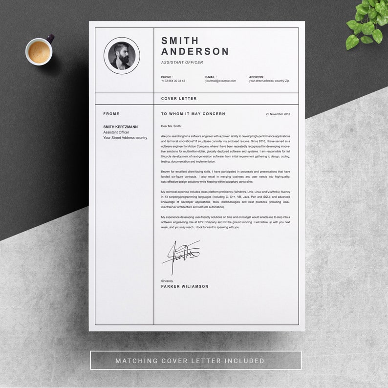 Clean and Professional Resume Template / CV Template Instant Download ...