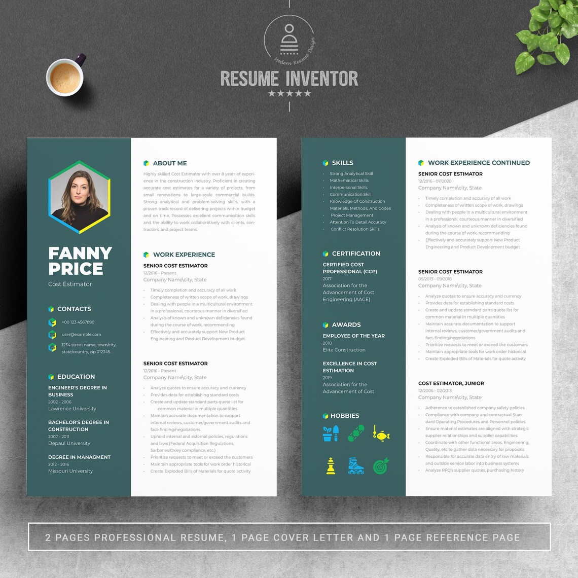 Elegant Resume Template, Classic CV Design, Stylish Resume Layout ...