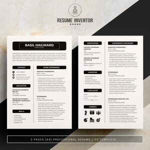 Customizable Cover Letter, Matching Resume Set, Job Application Package ...