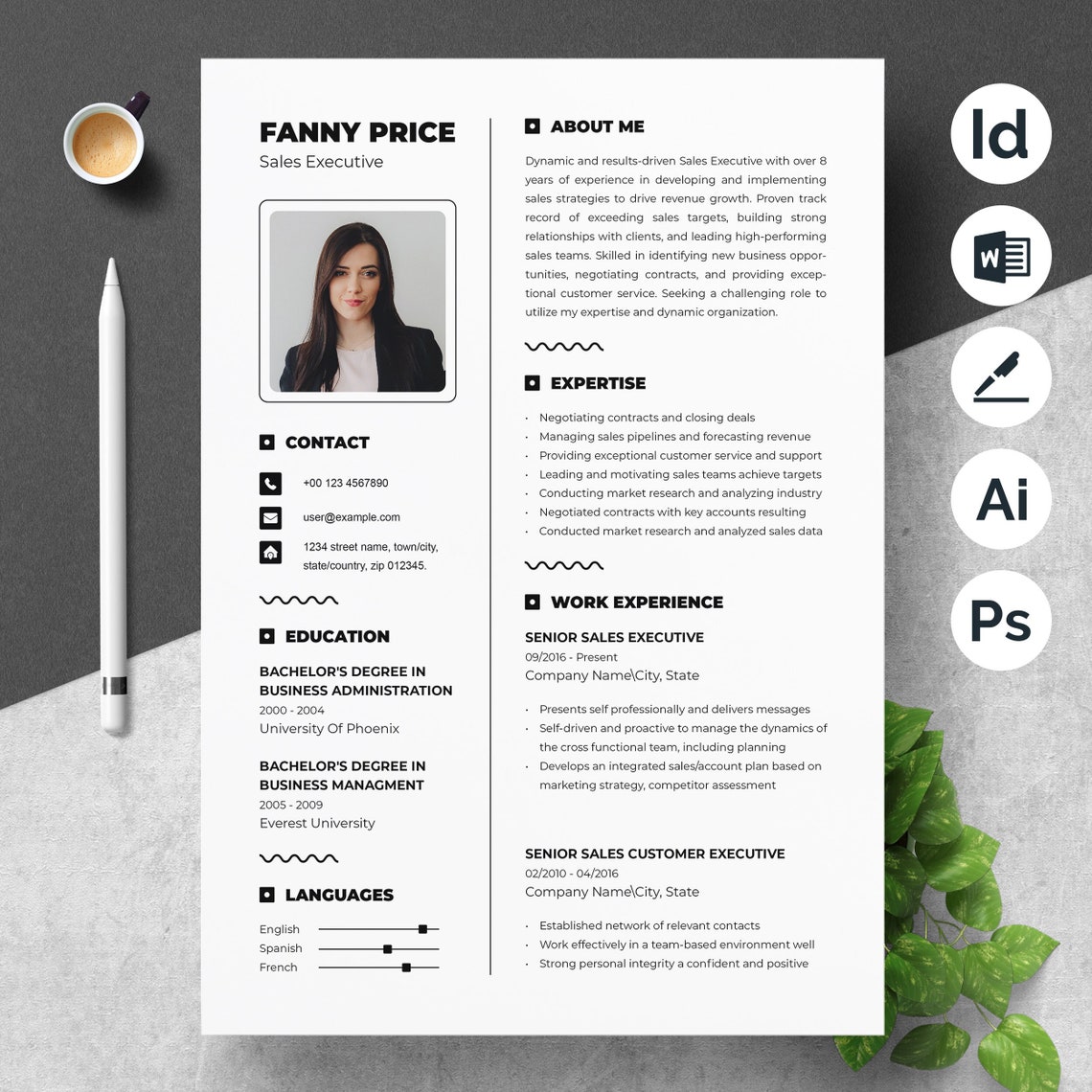Resume Template Bundle CV Template Pack Cover Letter - Etsy