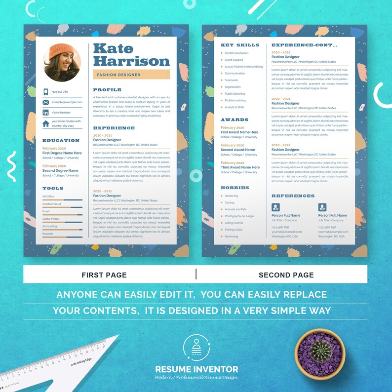 Creative and Modern Resume Template CV Curriculum Vita - Etsy